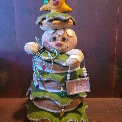 Handmade Gingerbread Doll Extra Large Sitting Gingerbread Girl Brown ...