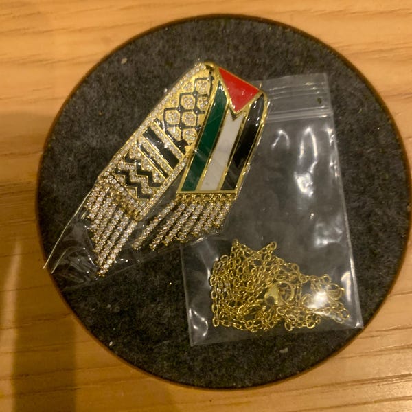 Palestine Kufiya Necklace, Silver Palestinian Keffiyeh Necklace ...
