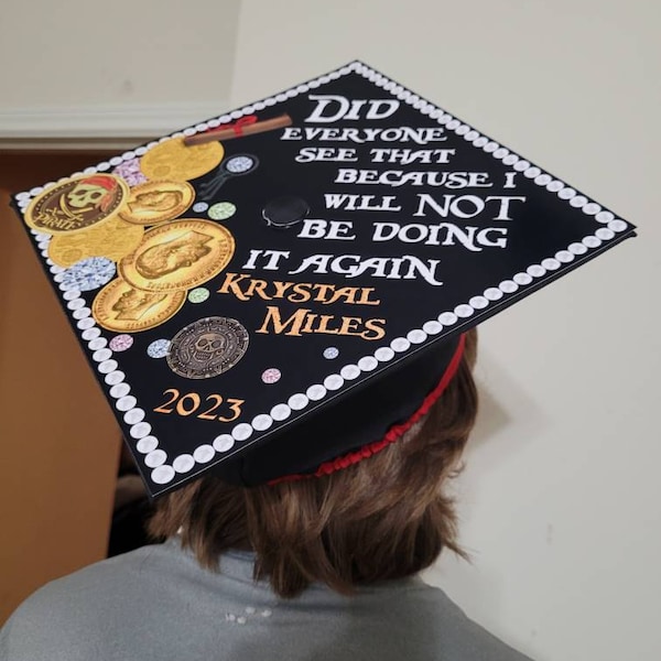 Jack Sparrow Printed Grad Cap Topper, Funny Grad Cap Topper, Custom ...