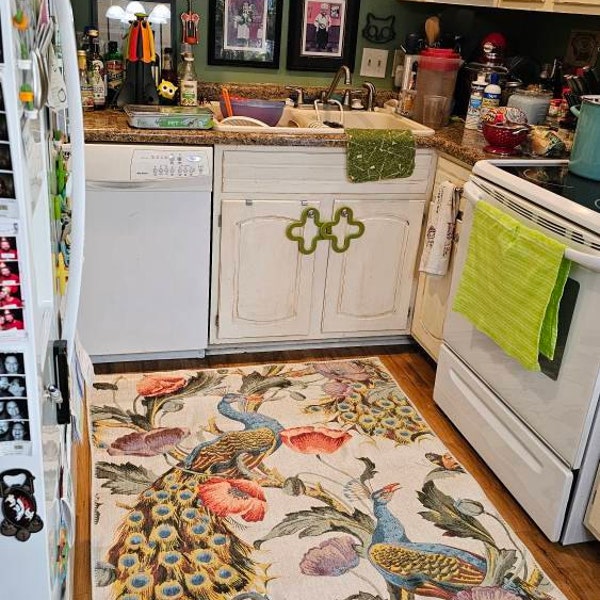 Tile Pattern Rug,floral Kilim Design Turkish Rug,ethnic Machine ...