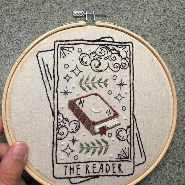 Beginner Embroidery Kit the Reader Tarot Card: Modern Book Adult Cross ...