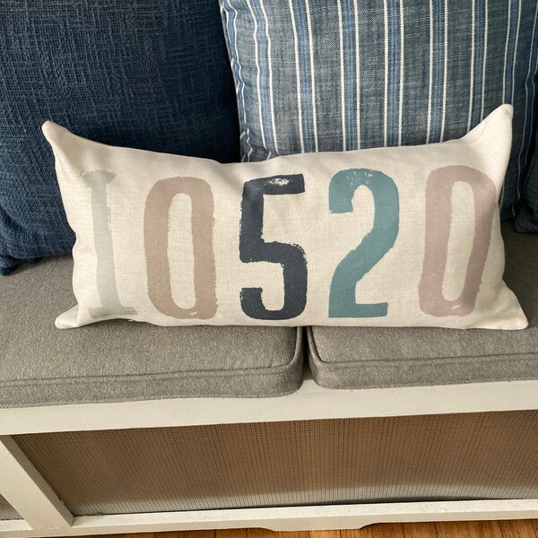 Zip Code Pillow, Area Code Pillow, Housewarming Gift, Personalized ...
