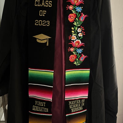 Floral Embroidered Personalized Mexican Graduation Stole Class - Etsy