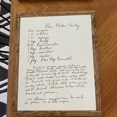 Recipe Card Sign, Custom Recipe Card, Handwritten Recipe, Handwritten ...