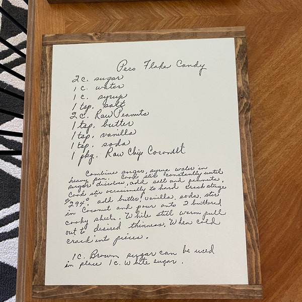 Recipe Card Sign, Custom Recipe Card, Handwritten Recipe, Handwritten ...