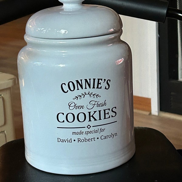 Oven Fresh Treat Personalized Cookie Jar, Custom Cookie Jar, Ceramic ...