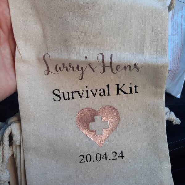 Personalised Hens Survival Kit Personalized Favor, Hens Favor Bag ...