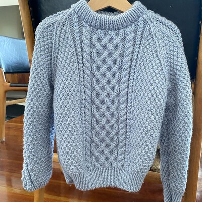 Ladies Lovely Traditional Aran Cardigan With Collar, Vintage Knitting ...