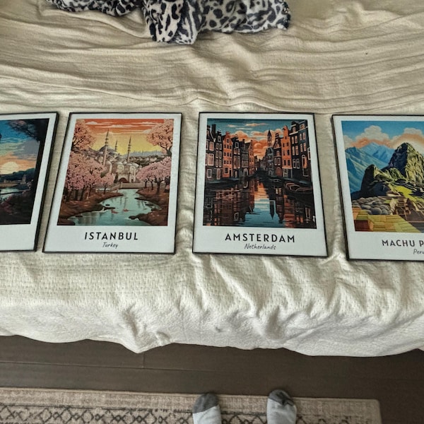 Custom Cityscape Poster Set of 4 Custom City Posters, Personalized ...