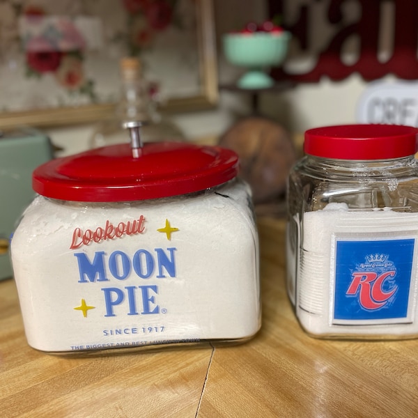 Moon Pie Counter Jar With Lid Country Store Display Cookie Jar Candy ...