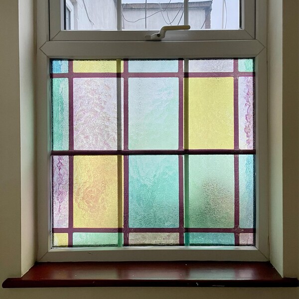 Custom Size Stained Glass Window Film - Flower Pattern, Static Cling ...