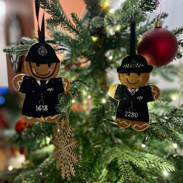 Police Gingerbread, Policeman or Policewoman Christmas Decoration ...
