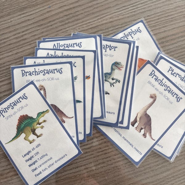 12 Dinosaur Flash Cards; Dinosaurs for Kids; Dinosaur SVG; Dinosaurs ...