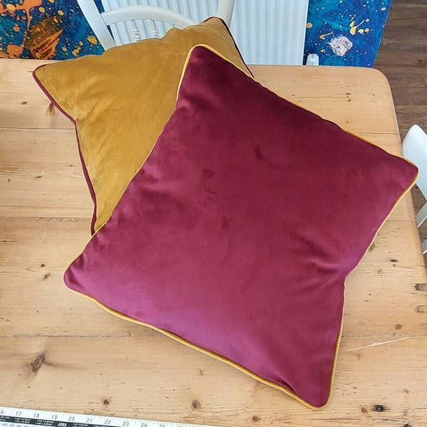 Luxurious Bespoke PIPED Velvet Cushion Covers - Piped Edge - Zipped ...