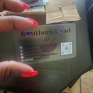 Transparent Business Card Clear QR Code Pvc Acrylic Frosty - Etsy