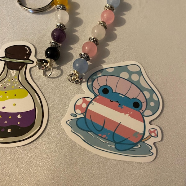 Transgender Pride Flag Beaded Gemstone Bracelet - Etsy