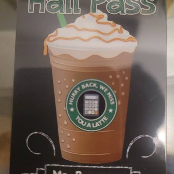 Coffee Theme Classroom Hall Passes for Teachers, Personalized, Set of ...