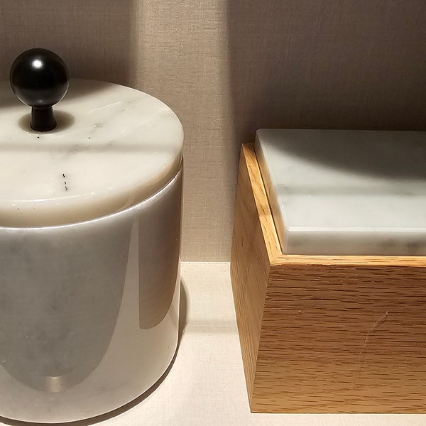 Natural Marble Trinket Box With Gold Cover, Cotton Box , Marble Box ...