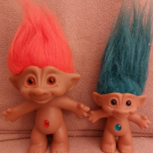 Vintage Ace Novelty Treasure Troll Doll Red Hair Red Heart - Etsy