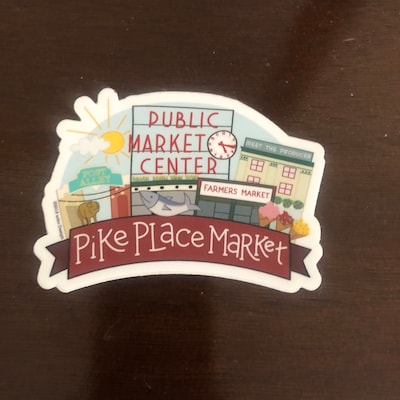 Pike Place Market Vinyl Sticker / Seattle Washington Memento / Cool ...