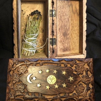 CELESTIAL SUN and MOON Carved Wood Nesting Boxes 3 Sizes Available for ...