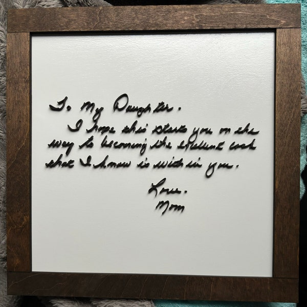 Laser Cut Handwriting Sign - Personalized Sign From Handwriting or ...