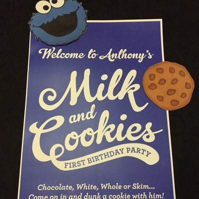 Milk and Cookies Party Welcome Sign Printable, Cookie Party, Cookies ...