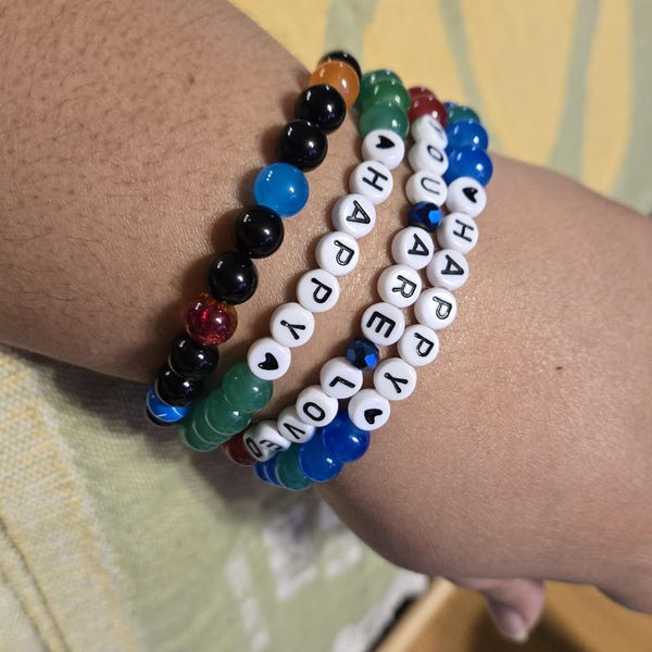 Happy by JIN Glass Bead Bracelets - JIN Album Themed - BTS Gifts ...