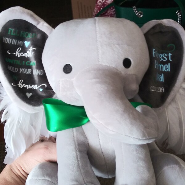 Angel Elephant, Memorial Stuffed Animal, Infant Loss Gift, Miscarriage ...