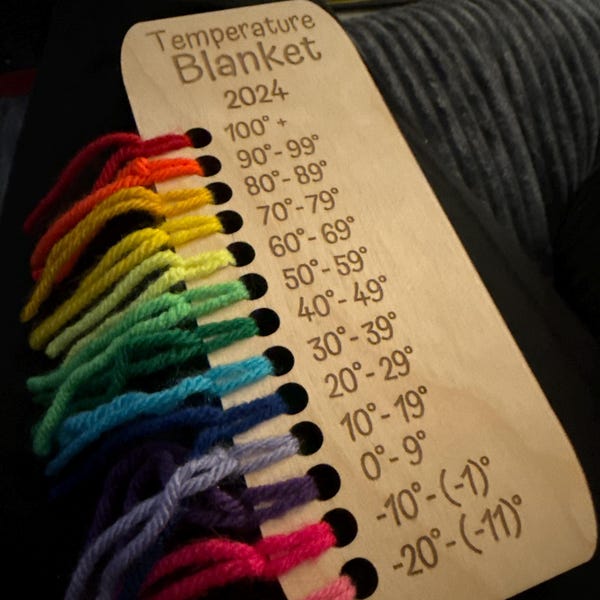 Temperature Blanket Color Chart: Wooden Knitting Crochet Accessories - Etsy