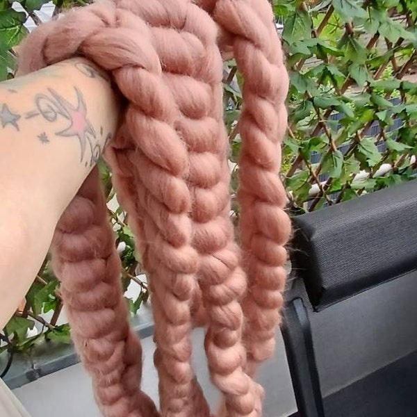 100% Merino Wool Roving for Arm Knit, Giant MERINO WOOL, Giant Knitting ...