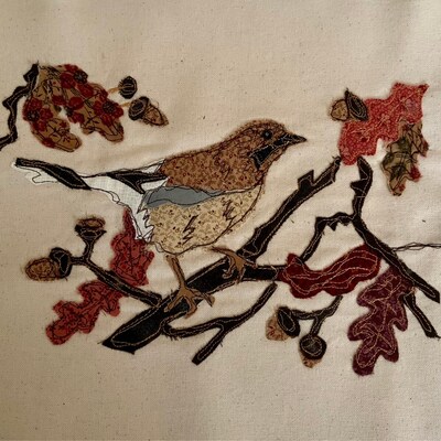 PDF Pattern for Highlands Quilt Block 1 Pheasant and Wild Grasses Raw ...