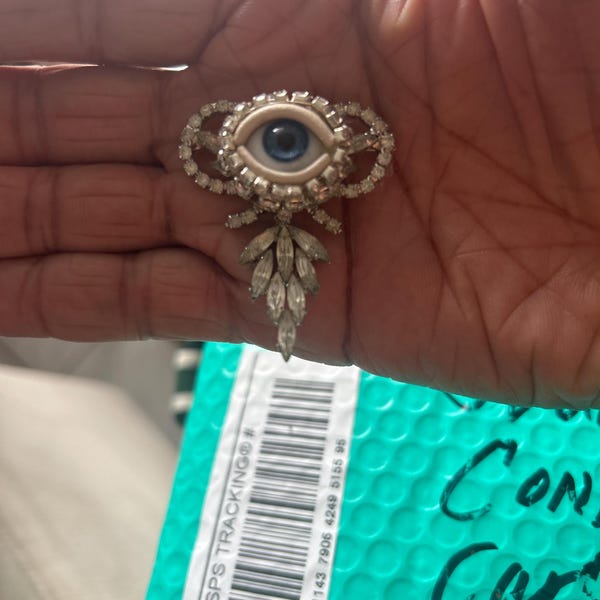 Sea Urchin Wink - Gold Tone Eyeball Brooch Pin - Etsy