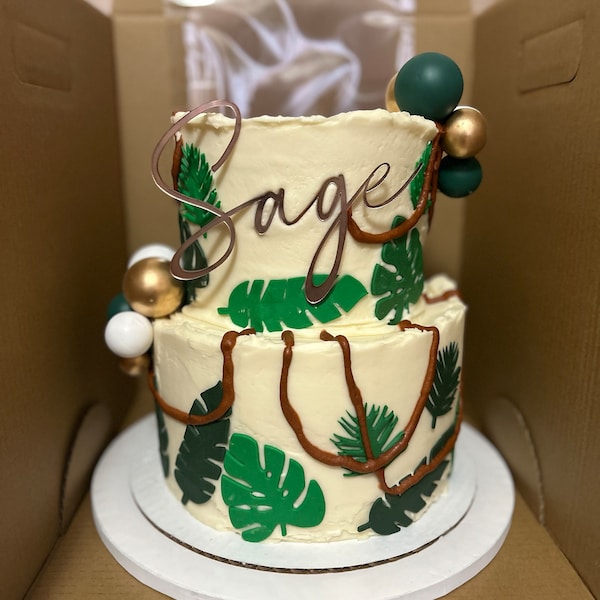 Fondant Tropical Leaves - Leaf Cake Toppers - Safari Party - Etsy