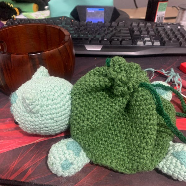 Crochet Pokemon Inspired Onion Frog Amigurumi Pattern: Fun Pouch PDF - Etsy