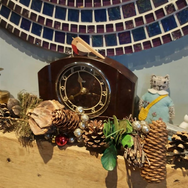 Vintage Acctim Mantel Clock 22cm Wooden Retro Mid Century 70s Desk ...