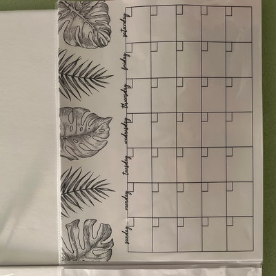Monstera Monthly Calendar, Blank Calendar, Printable, Agenda, Calendar ...