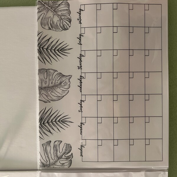 Floral Monthly Calendar, Blank Calendar, Printable, Agenda, Calendar ...