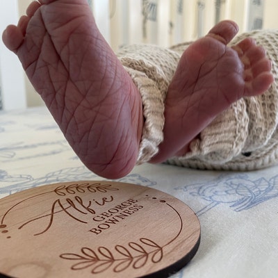 Baby Name Announcement Wooden Sign With Personalised - Etsy