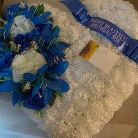 LARGE Baby Blue TEDDY BEAR Funeral Memorial Tribute Artificial Flowers ...