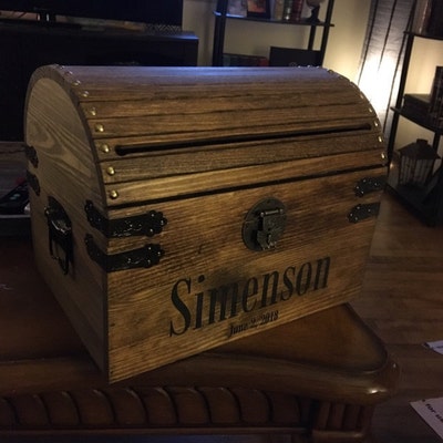 Elegant Barn Wedding Card Box Holder, Custom Coordinates for Wedding ...