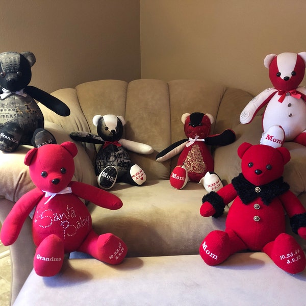 Keepsake Patchwork Memory Clothes Quote Shirt Bear Stuffed Plush Animal ...
