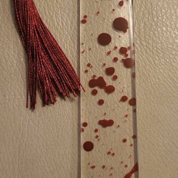 Blood Splatter Bookmark , Horror Bookmarks, Resin Bookmarks, Bloody ...