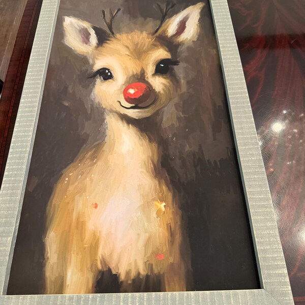 Rudolph [framed Print] Cute Reindeer Decor | Whimsical Christmas ...
