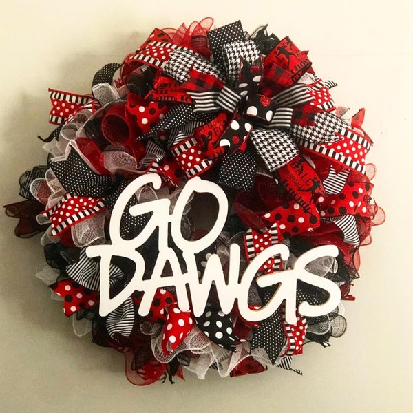 Go Dawgs Wooden Word Sign Georgia UGA Wreath - Etsy