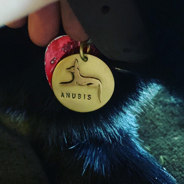 Personalized Dog Tag ID Anubis Egyptian God for Collar With Stamped ...