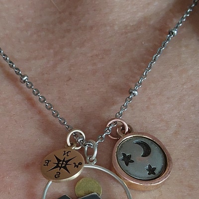 Compass Charm, Silver Compass Charm, Nautical Charm, Bronze Compass ...