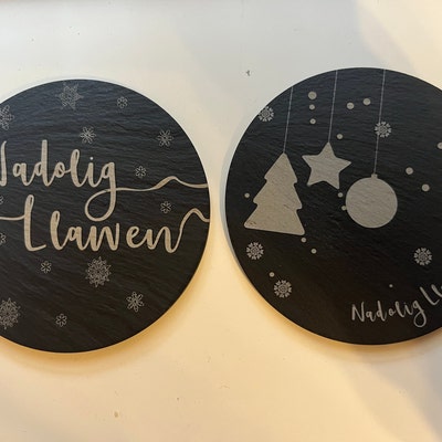 Welsh Slate Christmas Coaster Welsh Language Gift Xmas Nadolig - Etsy UK
