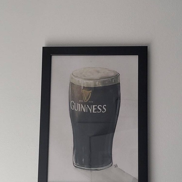 Pint of Guinness Irish Stout Watercolour Digital Art Print - Etsy