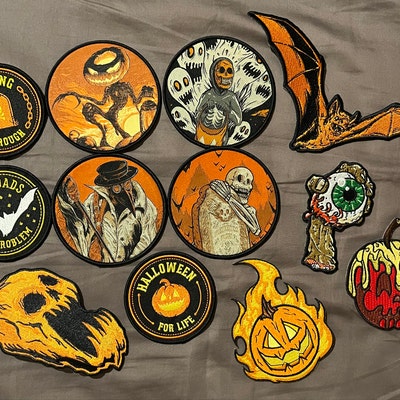 Embroidered Screaming Pumpkin Patch - Etsy